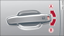 Audi Q3 Version year 2014 Locking and unlocking the doors manually