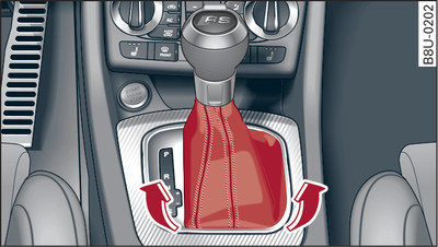 Audi Q3 Version year 2014 Releasing the selector lever manually